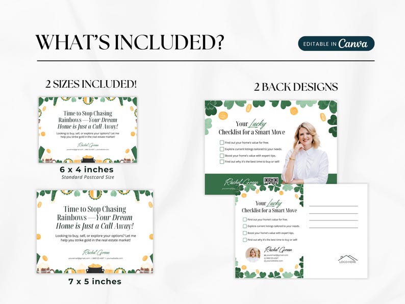 March Real Estate Marketing Postcard, Realtor St. Patrick's Day Mailer ...