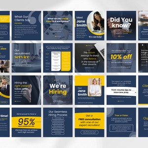 Recruitment Service Canva Instagram Post Template Recruitment Agency ...