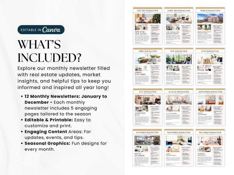 2025 Real Estate Newsletter Bundle, Realtor Email Marketing, Real ...