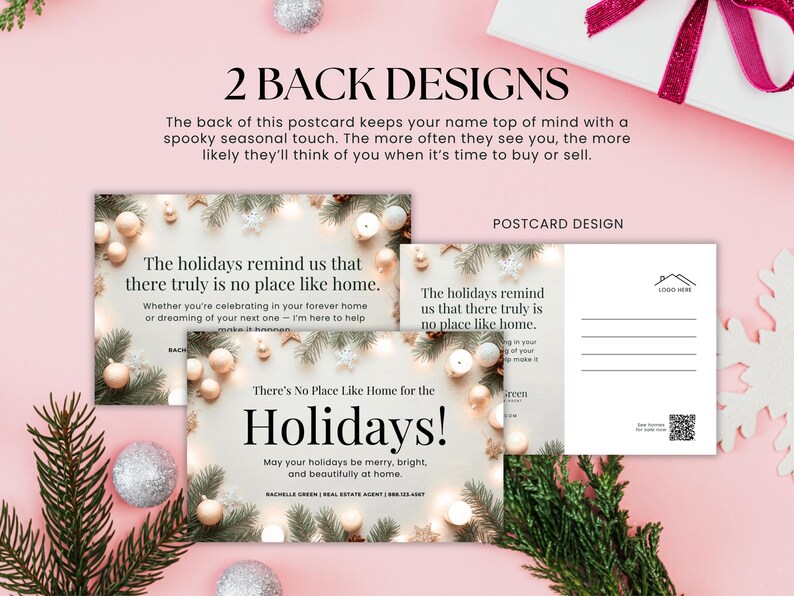 Realtor Christmas Postcards Templates for Realtors, Winter Mailers ...