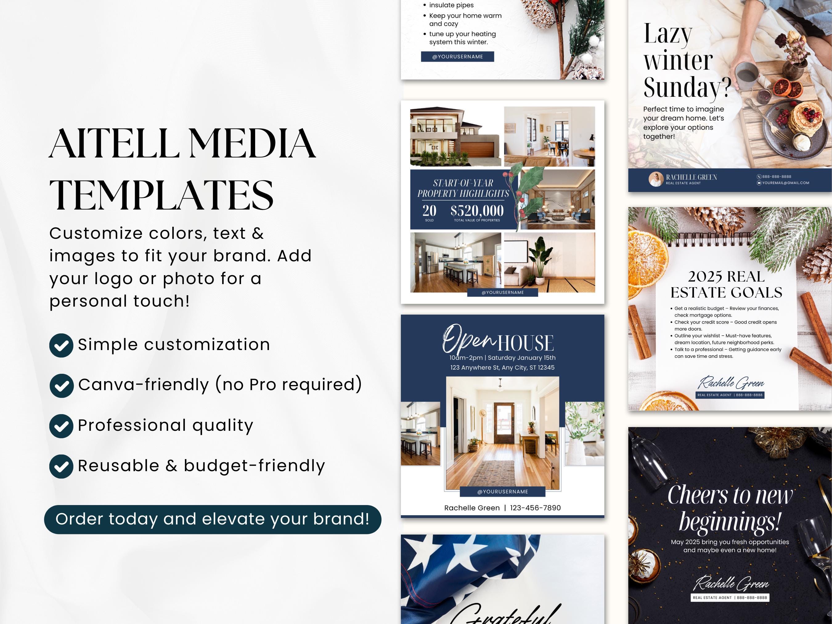 January Real Estate Post, Holiday Post Real Estate Marketing Template ...