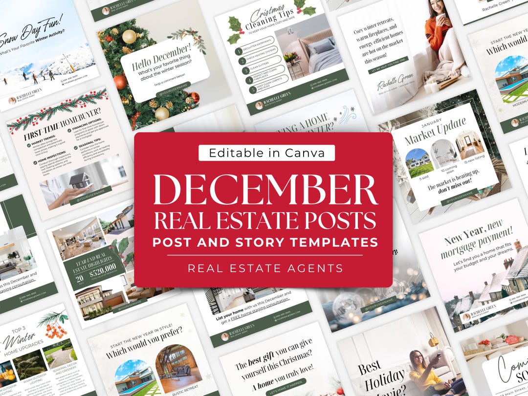 December Real Estate Content Posts for Winter Real Estate Agent ...