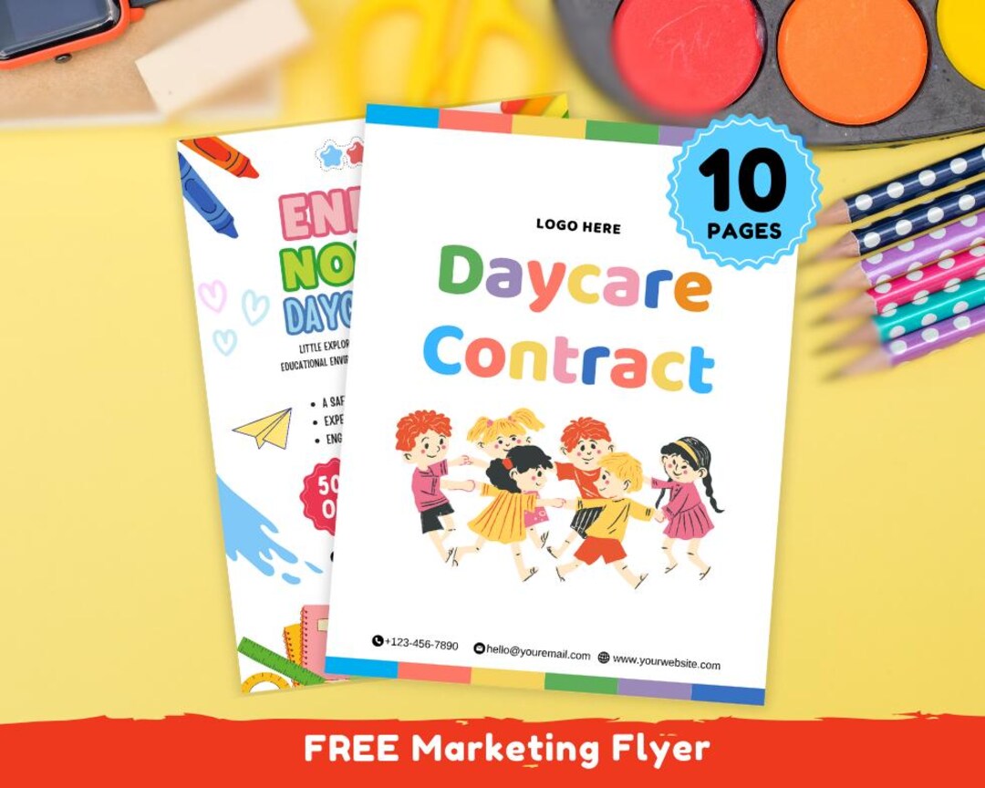 Editable Home Daycare Contract Agreement Business and Preschool ...