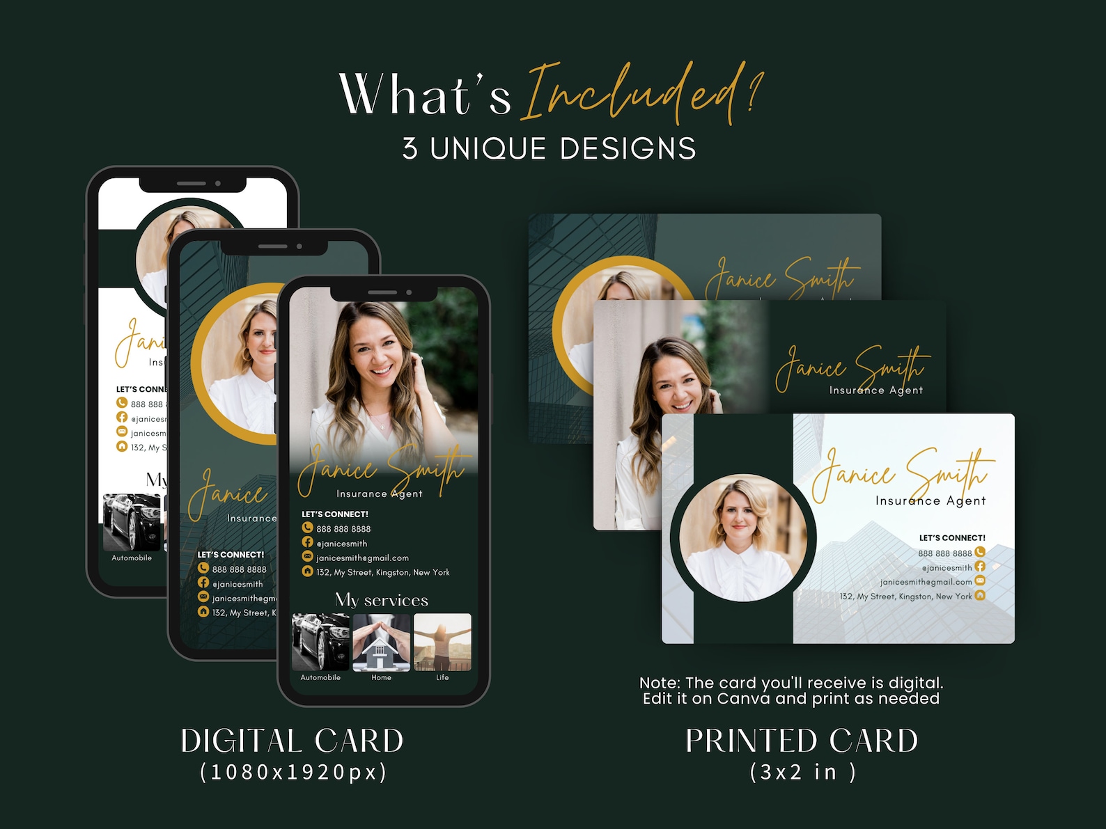 Insurance Agent Card Insurance Digital Business Card, Life Insurance ...