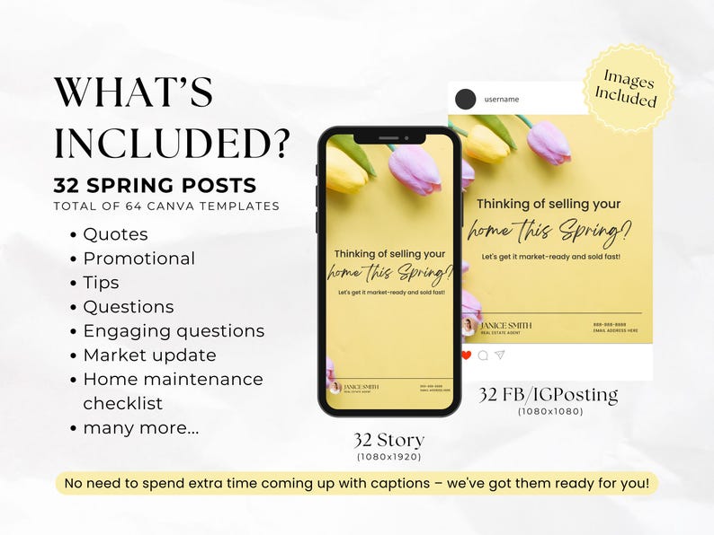 Spring Real Estate Social Media Marketing Bundle, Spring St Patrick ...