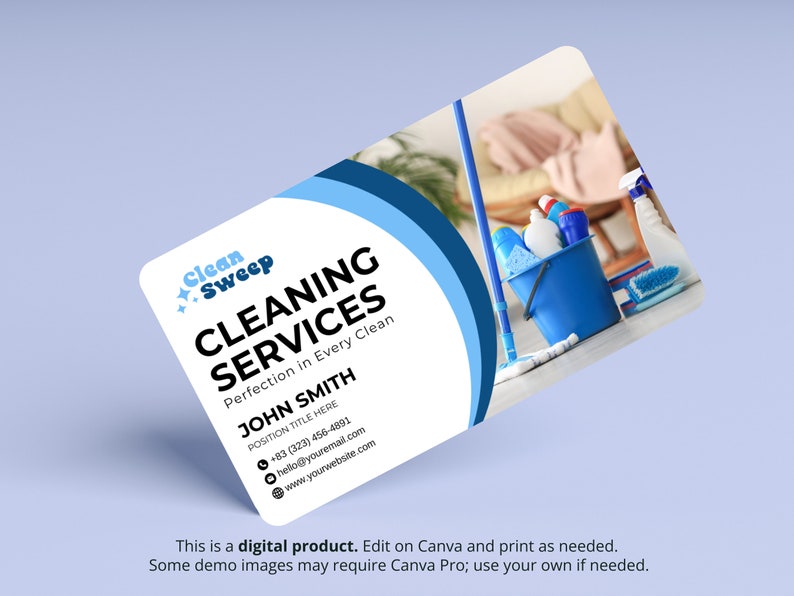 Professional Commercial Cleaning Business Card Template, Modern ...