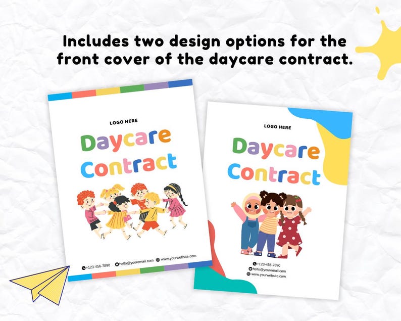 Editable Home Daycare Contract Agreement Business and Preschool ...