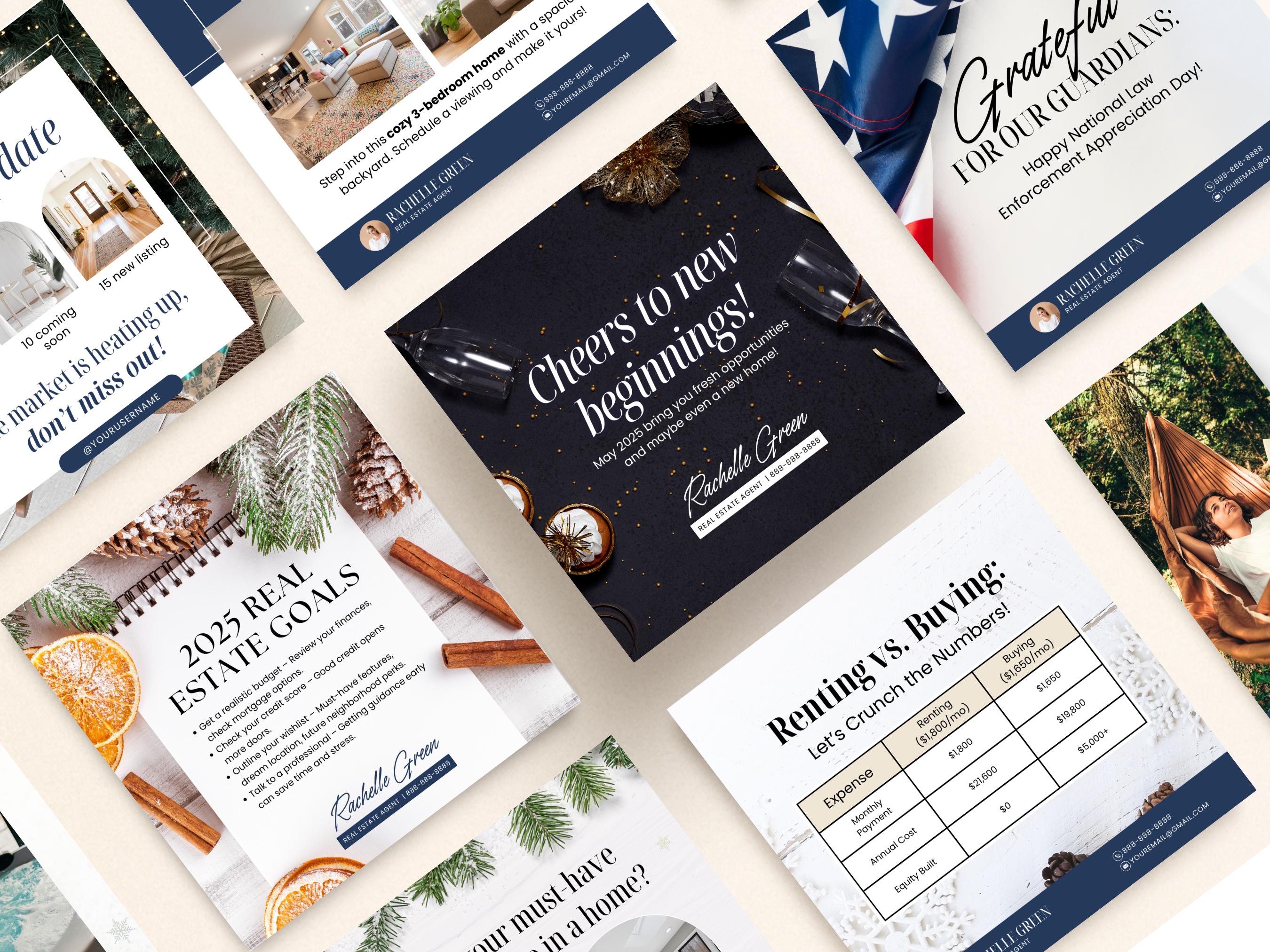 January Real Estate Post, Holiday Post Real Estate Marketing Template ...