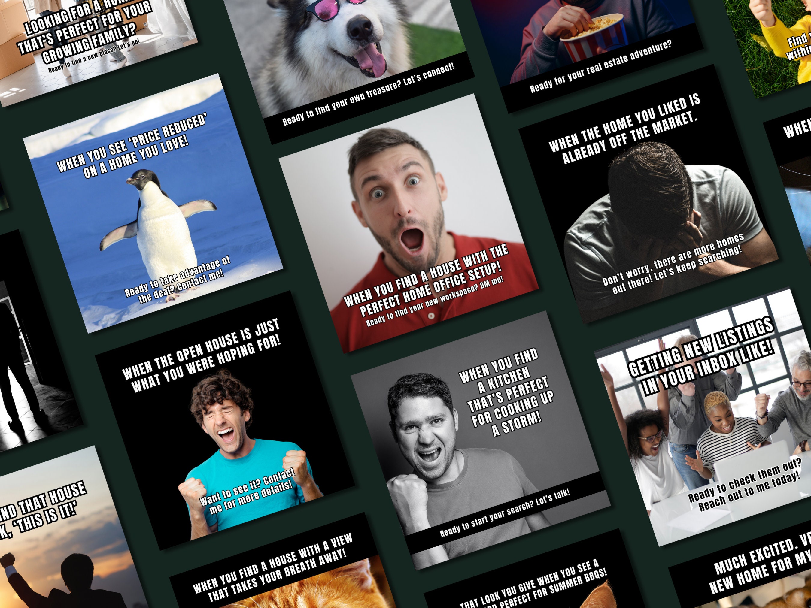 Real Estate Funny Memes Post Canva Template, Fun Realtor Social Media ...