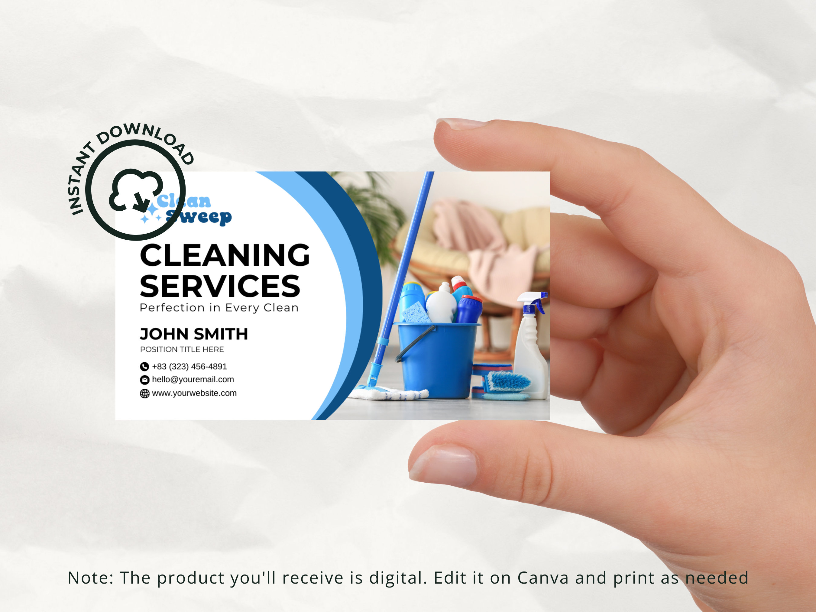 Professional Commercial Cleaning Business Card Template, Modern ...