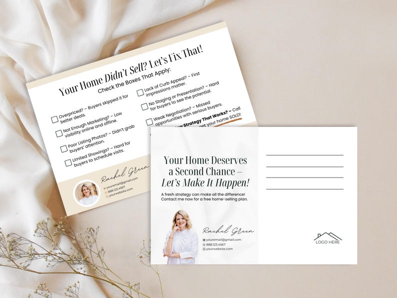 Expired Listing Postcard, Real Estate Marketing Mailer, Prospecting ...