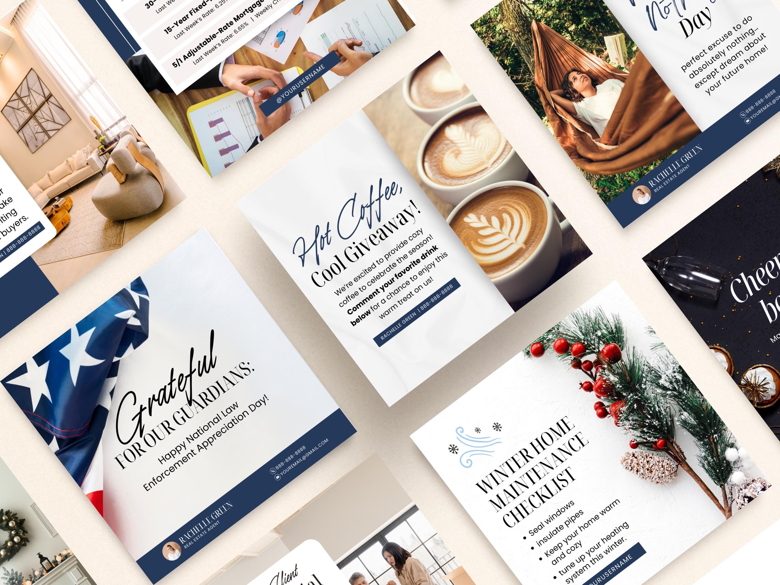 January Real Estate Post, Holiday Post Real Estate Marketing Template ...