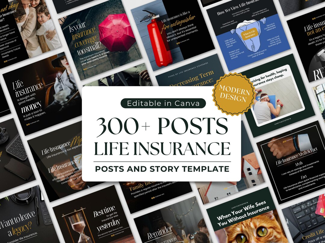 Social Media Post Life Insurance Template, Insurance Agent Marketing ...