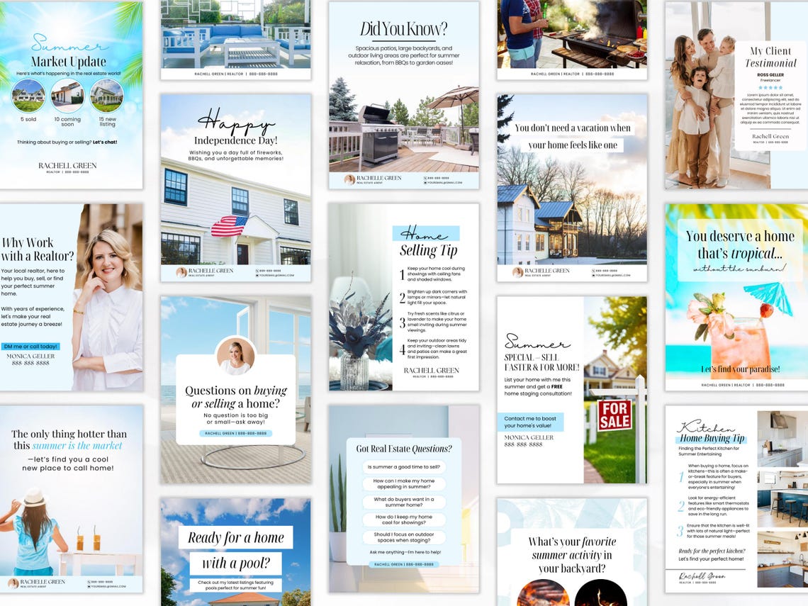 Summer Real Estate Social Media Post Template, Summer Realtor Post ...