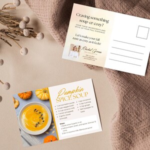 Fall Recipe and Realtor Prospecting Postcards, Thanksgiving, Fall ...