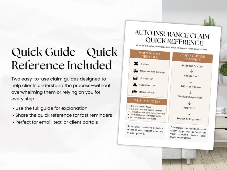 Auto Insurance Claim Guide Canva Template for Agents, Client-ready ...