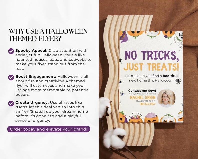 Halloween Real Estate Agent Marketing Template Flyer, Realtor Handouts ...