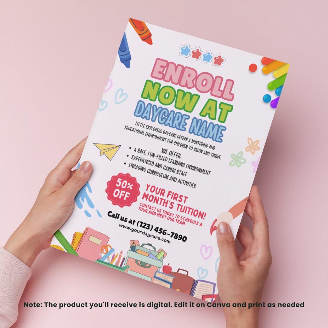 Day Care Flyer Template Play Center, Babysitting Marketing Business ...