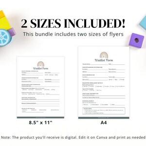 Daycare Waitlist Form Application, Home Daycare Form, Pre School ...