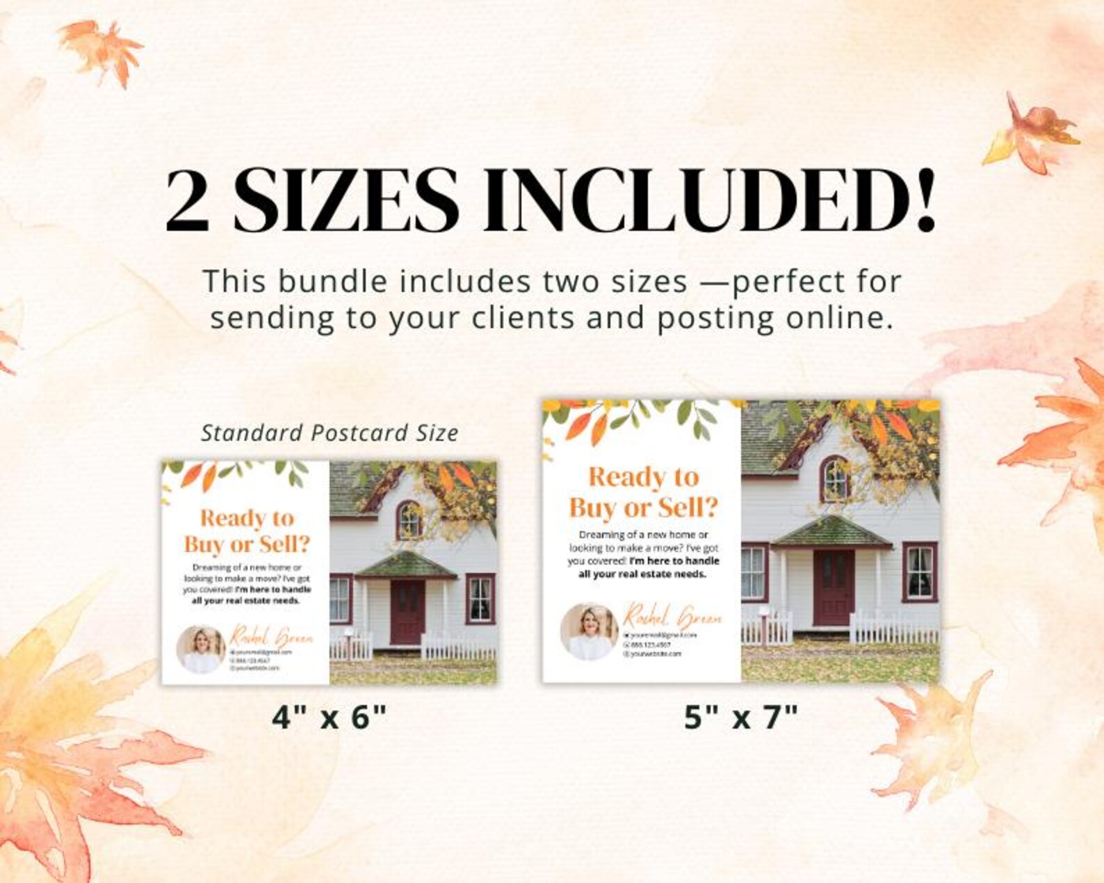 Fall Postcard Marketing for Real Estate, Fall Seasonal Mailer ...
