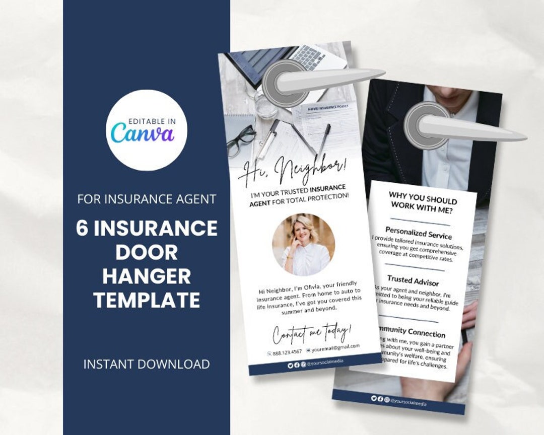 Insurance Agent Door Hanger, Life Insurance Broker Template, Insurance ...