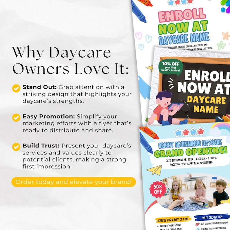 Day Care Flyer Template Play Center, Babysitting Marketing Business ...
