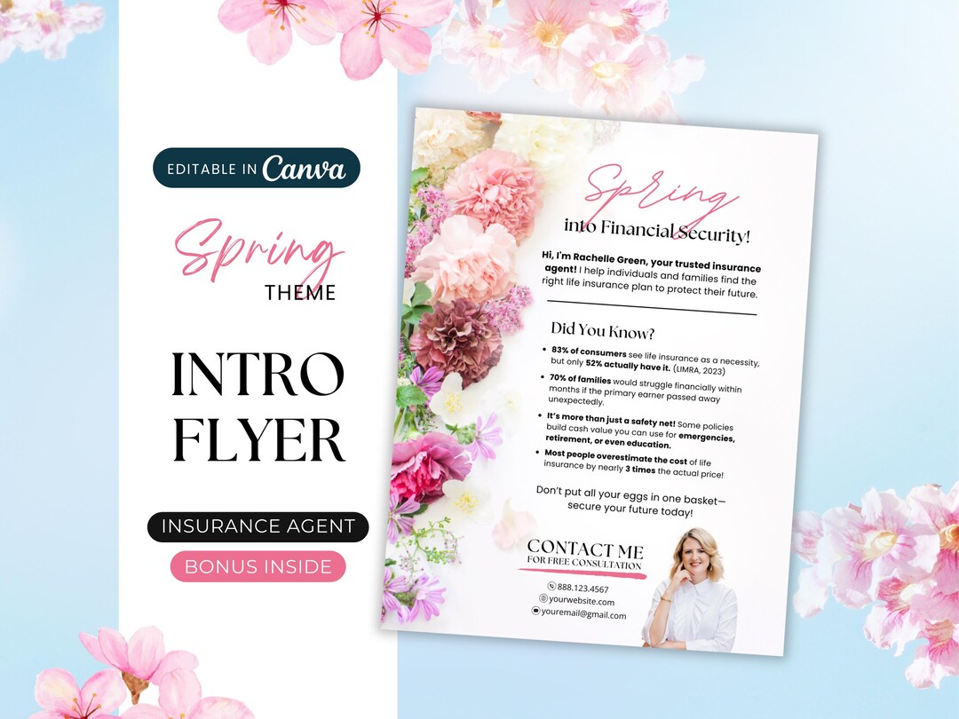 Spring Life Insurance Flyer Templates, Life Insurance Agent ...