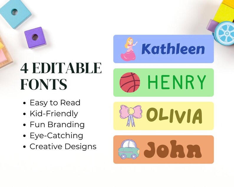 Pastel Color School Name Labels for School Supplies, Back to School ...