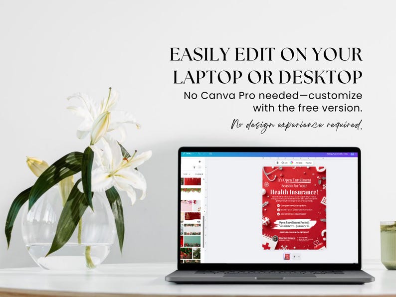 Health Open Enrollment Marketing Design for Insurance Agents, Editable ...