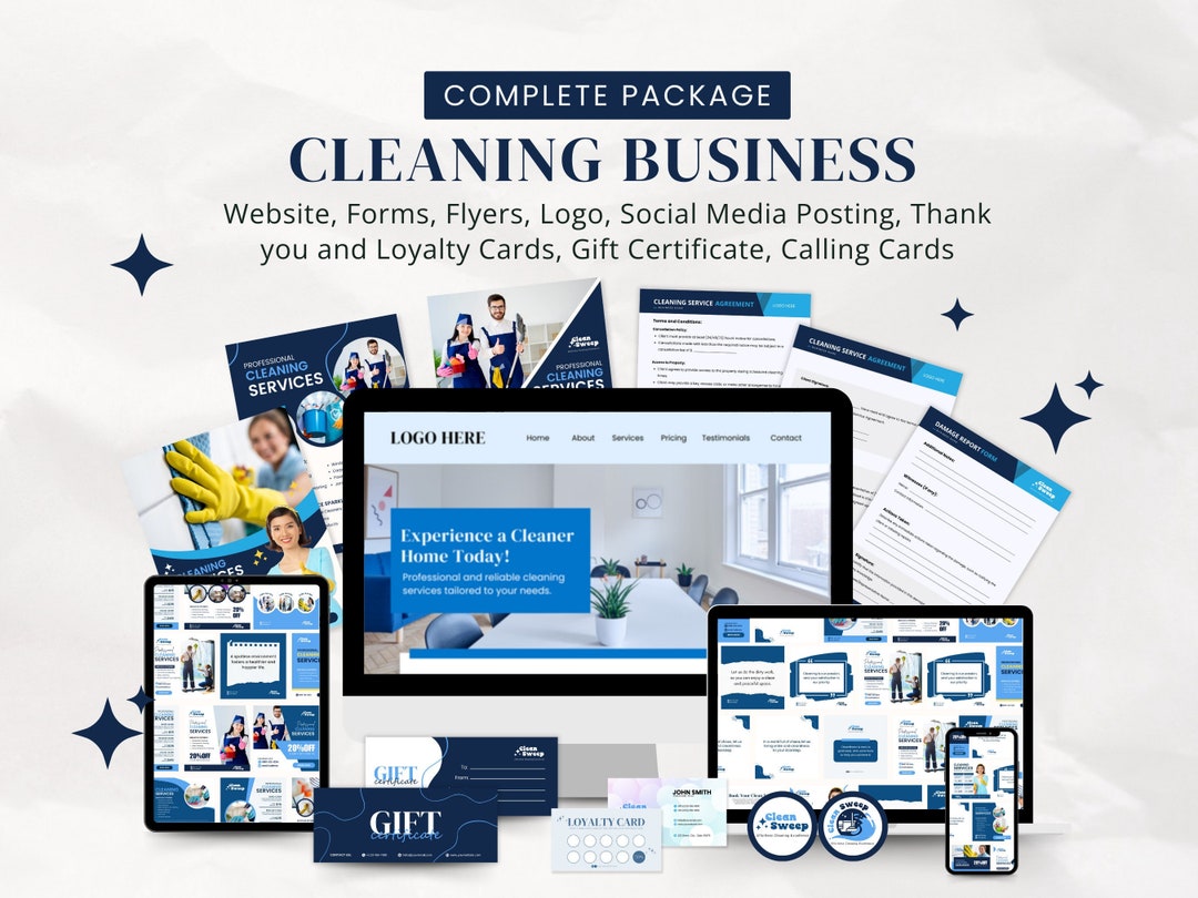 Cleaning Business Company Complete Package Template, Cleaning Checklist ...