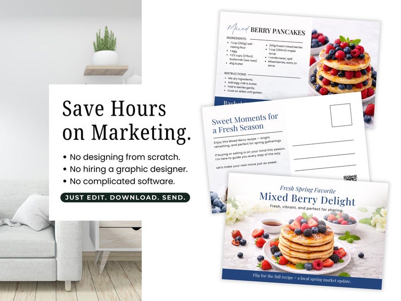 Real Estate Spring Recipe Postcard Bundle Canva Template, Realtor May ...