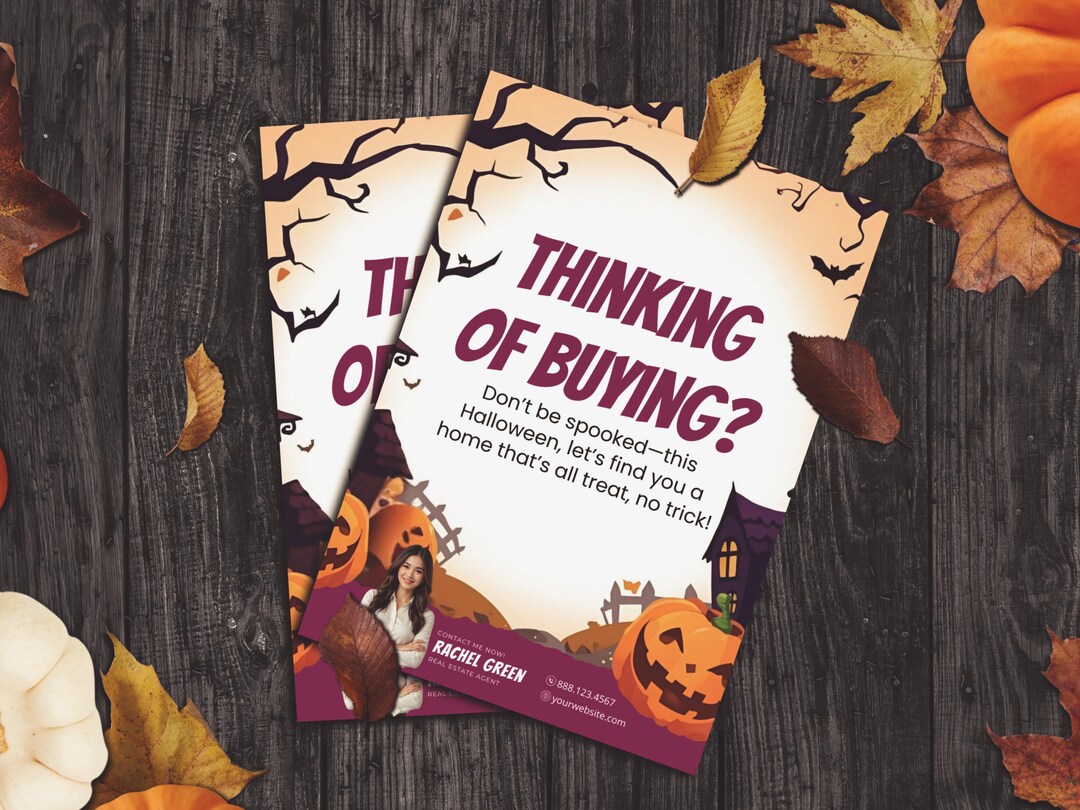 Halloween Real Estate Agent Marketing Template Flyer, Realtor Handouts ...