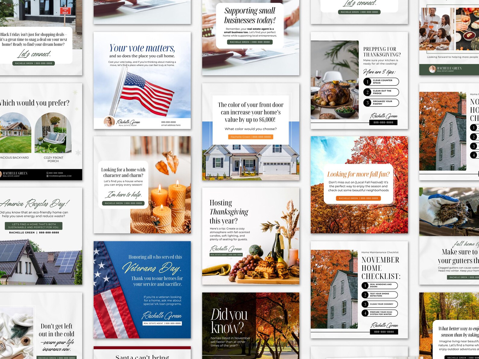 November Real Estate Posts Marketing, Thanksgiving Real Estate November ...