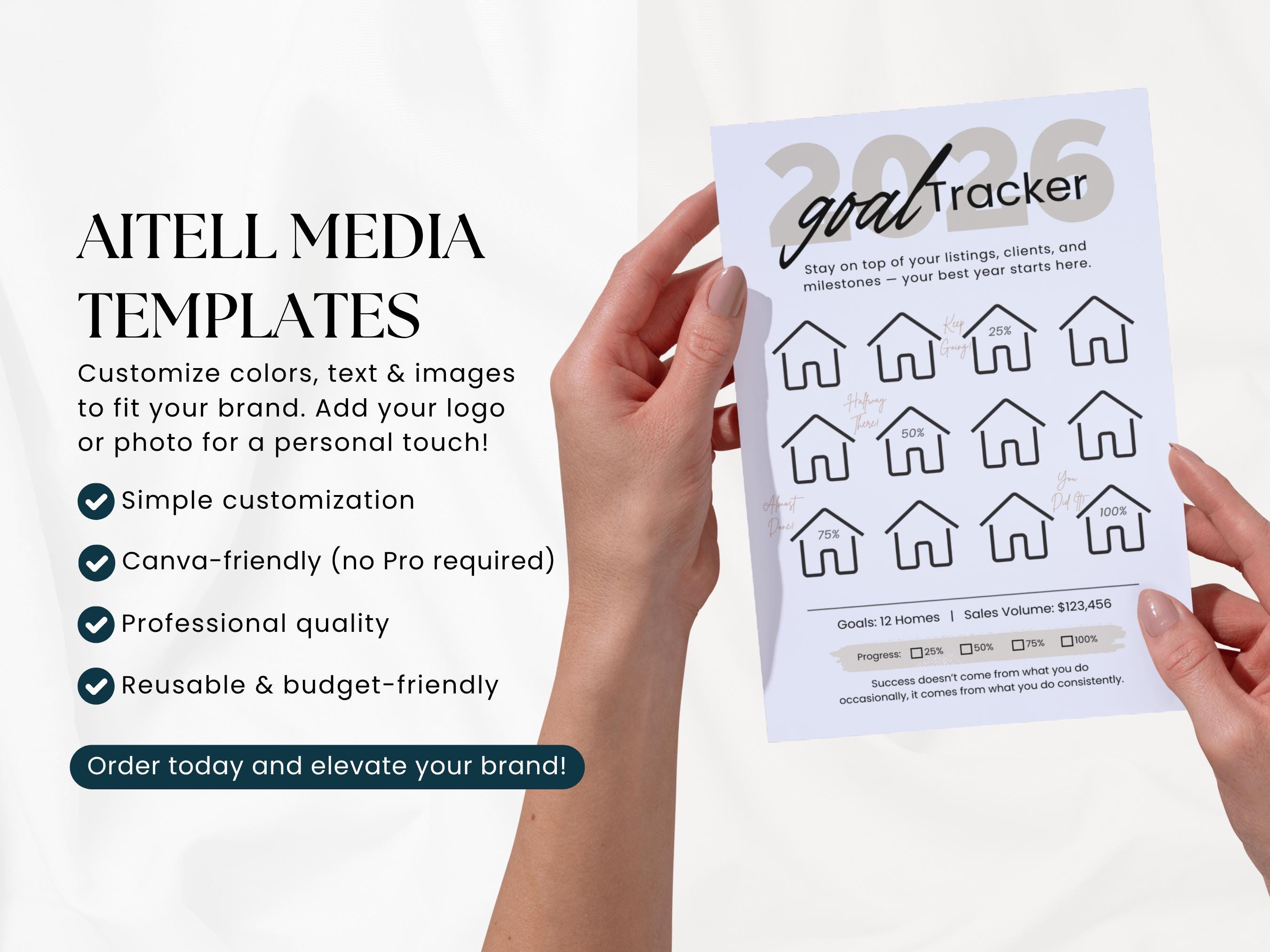 Real Estate Goal Tracker, Printable Realtor Planner, 2026 Real Estate ...