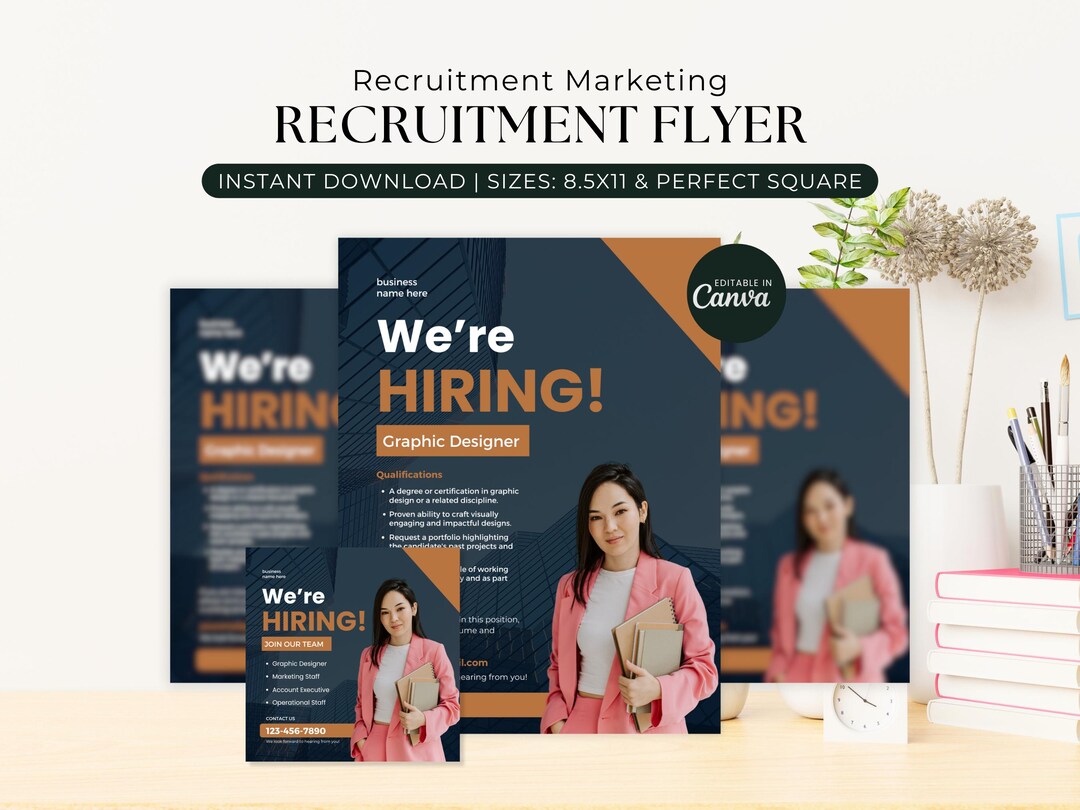 Were Hiring Flyer Template, Recruitment Job Service, Instagram Template ...