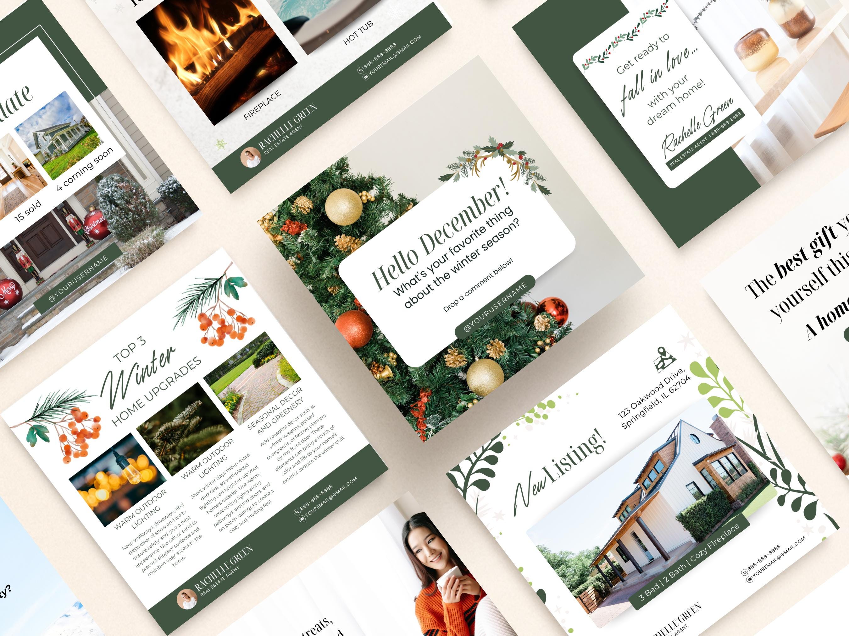 December Real Estate Content Posts for Winter Real Estate Agent ...