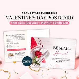 Realtor Valentine Postcard Template, Canva Real Estate Mailer for ...