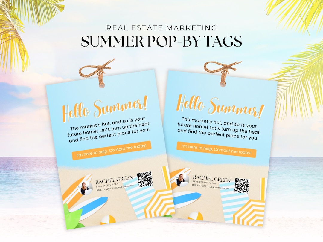 Editable Summer Pop by Tag and Gift Tag for Real Estate Agents ...