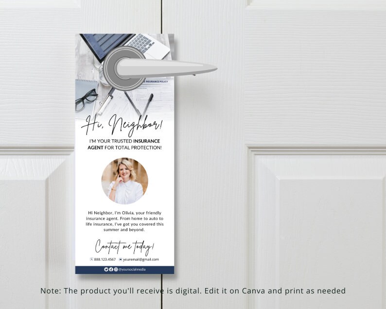 Insurance Agent Door Hanger, Life Insurance Broker Template, Insurance ...
