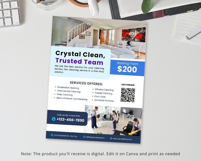Professional Cleaning Business Flyer Reliable and Affordable Service ...