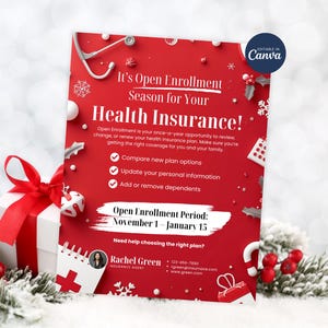 Health Open Enrollment Marketing Design for Insurance Agents, Editable ...