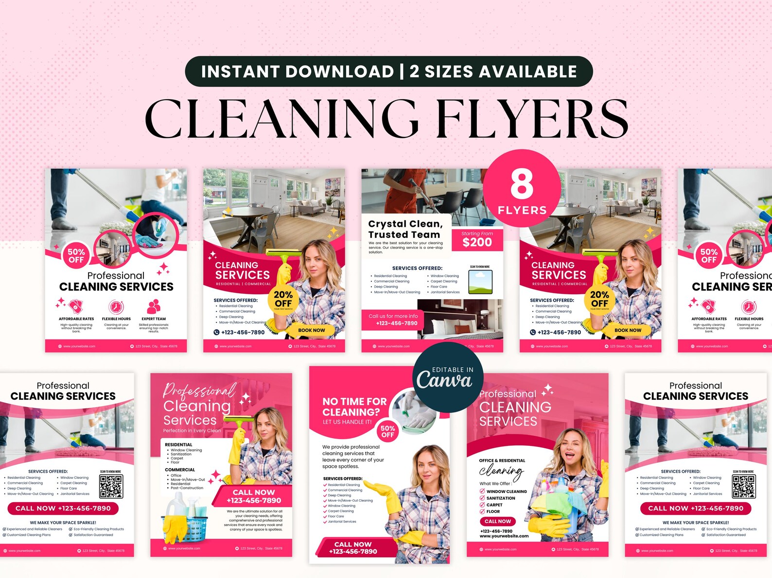 Cleaning Business Flyer Template, House Cleaning Marketing, Residential ...