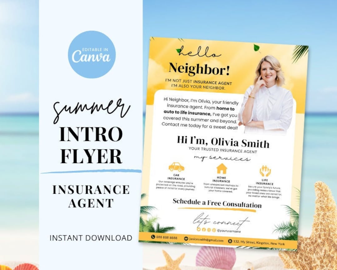 Summer Insurance Agent Introduction Flyer Specialist, Insurance ...