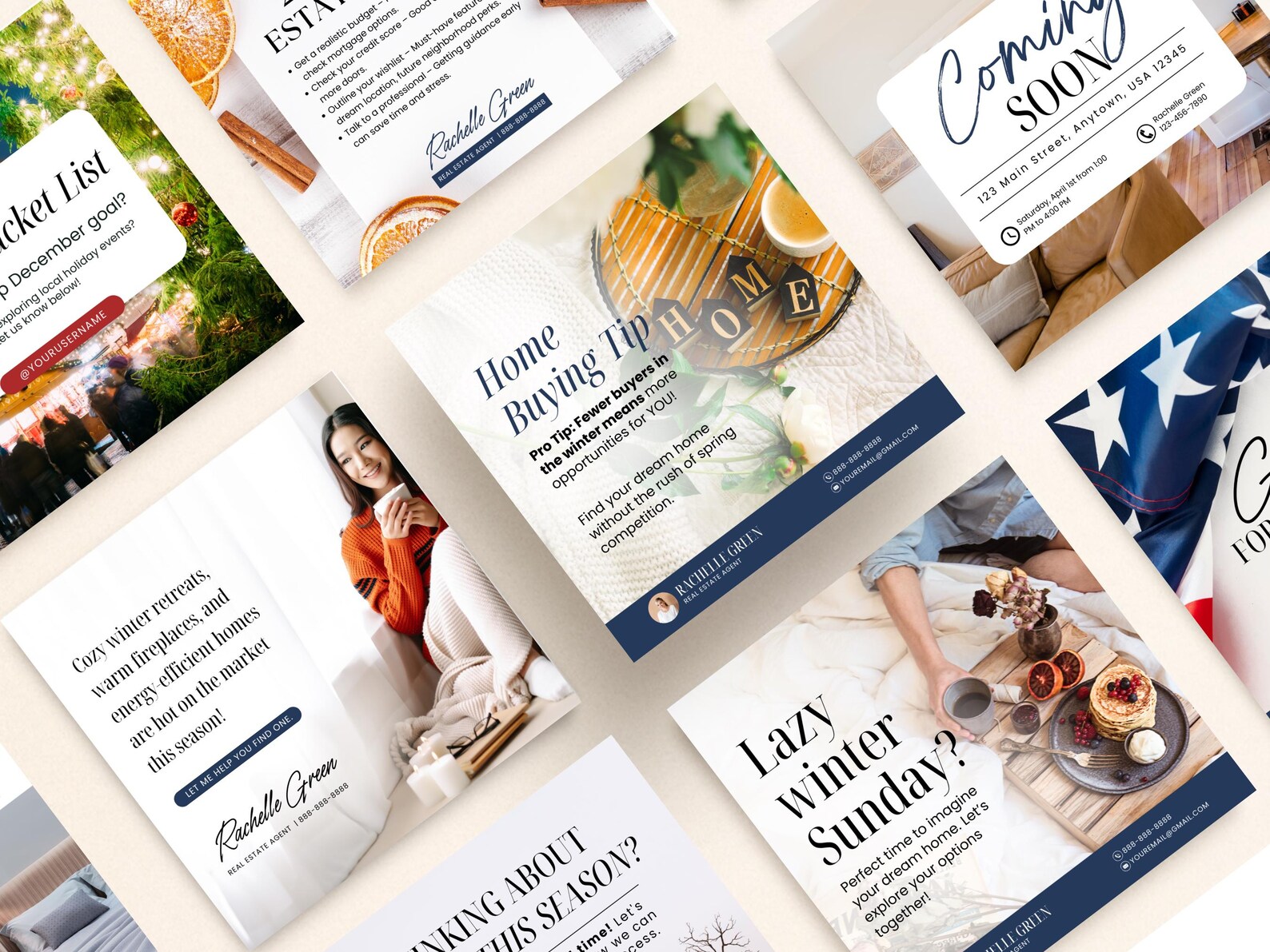 January Real Estate Post, Holiday Post Real Estate Marketing Template ...