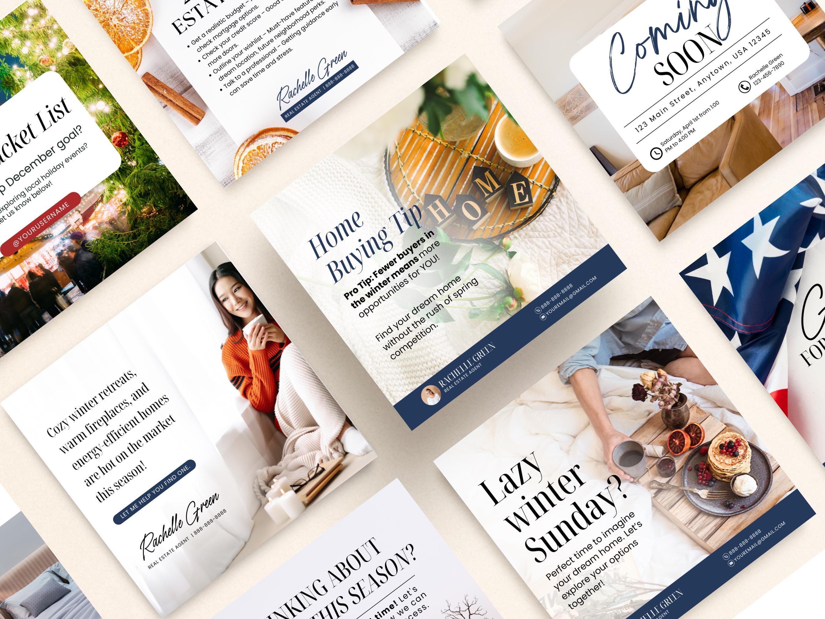 January Real Estate Post, Holiday Post Real Estate Marketing Template ...