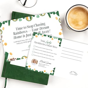 March Real Estate Marketing Postcard, Realtor St. Patrick's Day Mailer ...