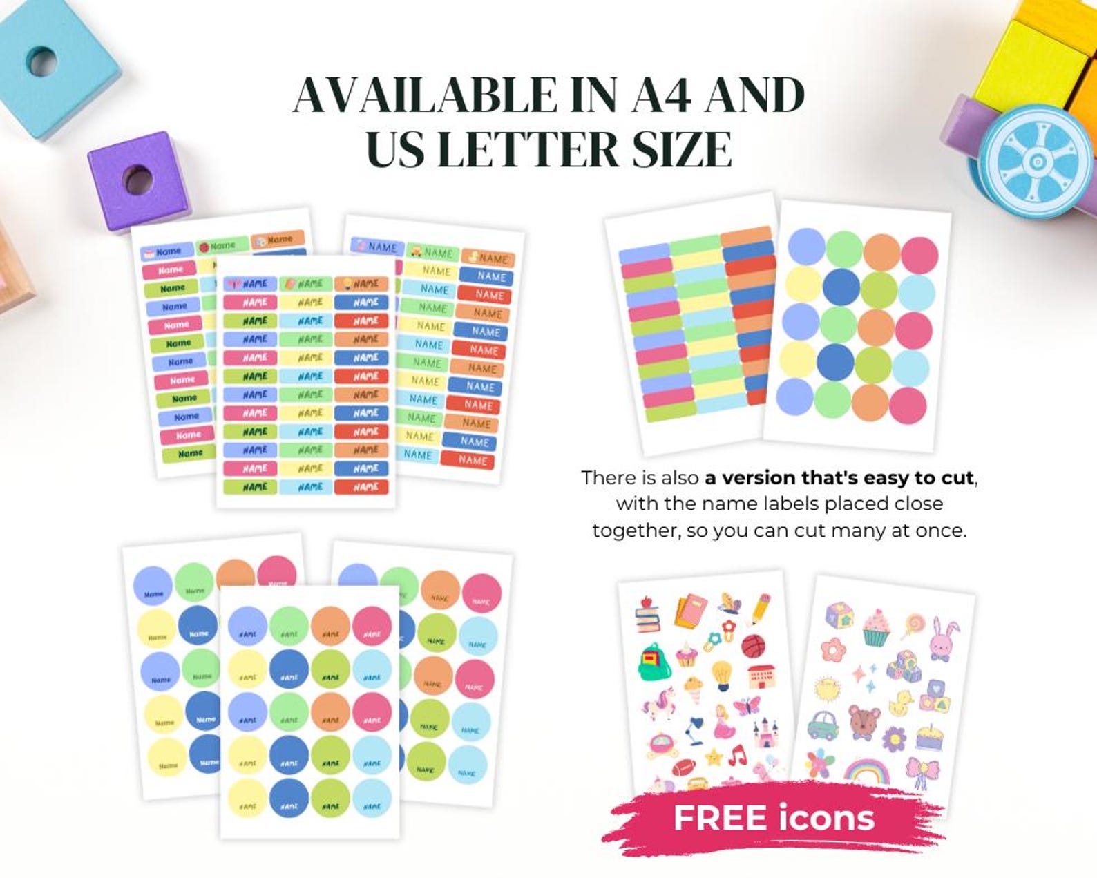 Pastel Color School Name Labels for School Supplies, Back to School ...