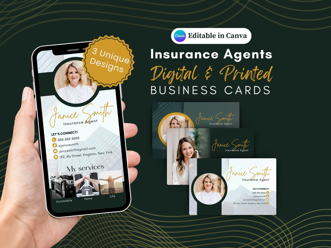 Insurance Agent Card Insurance Digital Business Card, Life Insurance ...