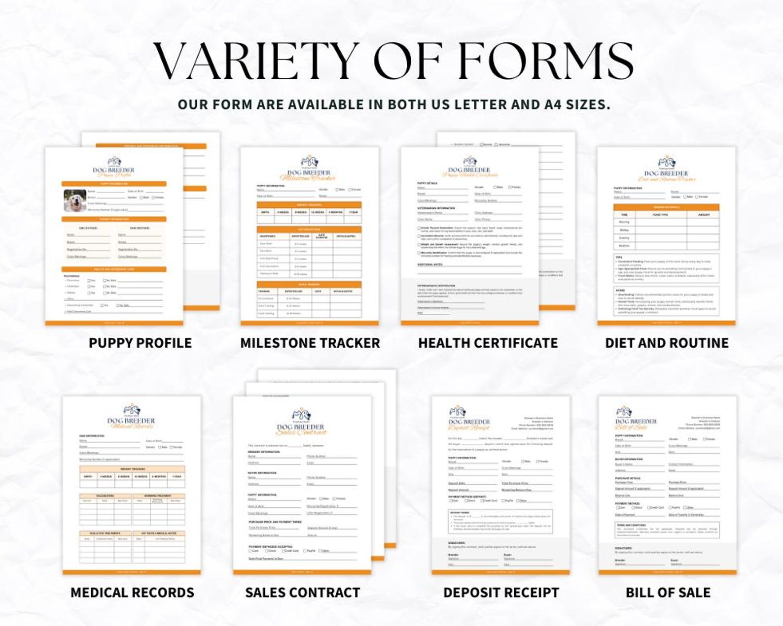 Dog Breeder Starter Kit, Breeder Forms, Whelping Charts, Puppy Sale ...
