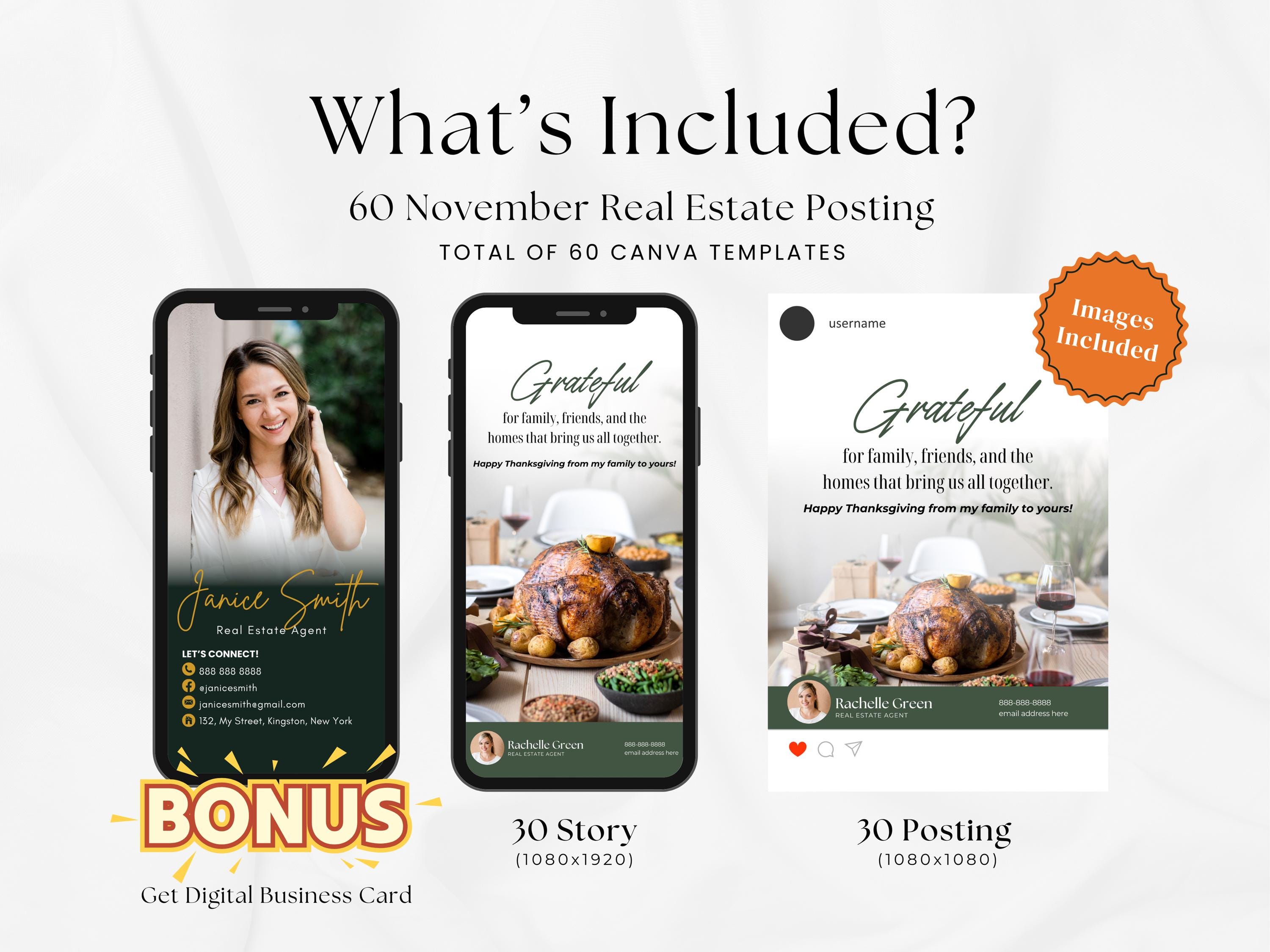November Real Estate Posts Marketing, Thanksgiving Real Estate November ...